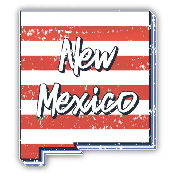DOPASTICKER New Mexico Usa State Map Flag Sticker Phone Decal Water ...