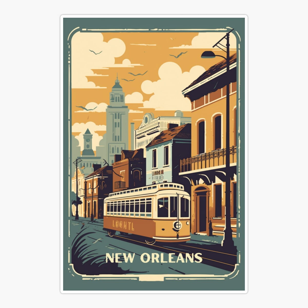 DOPASTICKER New Orleans Poster Sticker, Phone Sticker Car Sticker ...