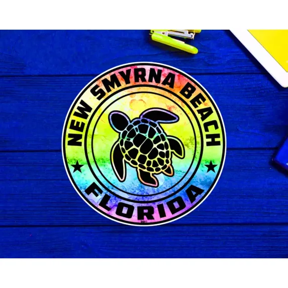 DOPASTICKER New Smyrna Beach Florida Beach Sticker Sea Turtle, Phone ...