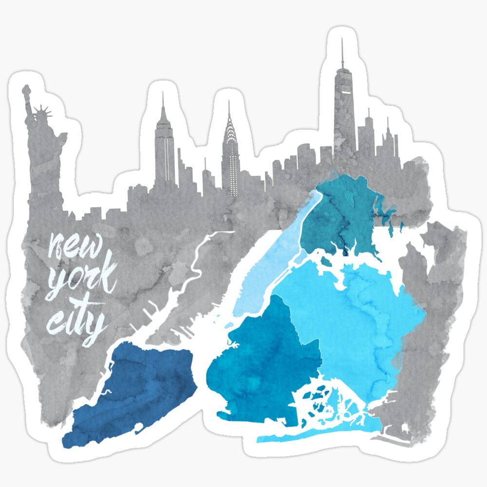 DOPASTICKER New York City - Watercolor Sticker, Decorate Laptops, Water ...