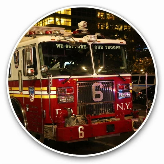 DOPASTICKER New York Fire Engine Usa Cool Gift Decorative Laptop, Phone ...