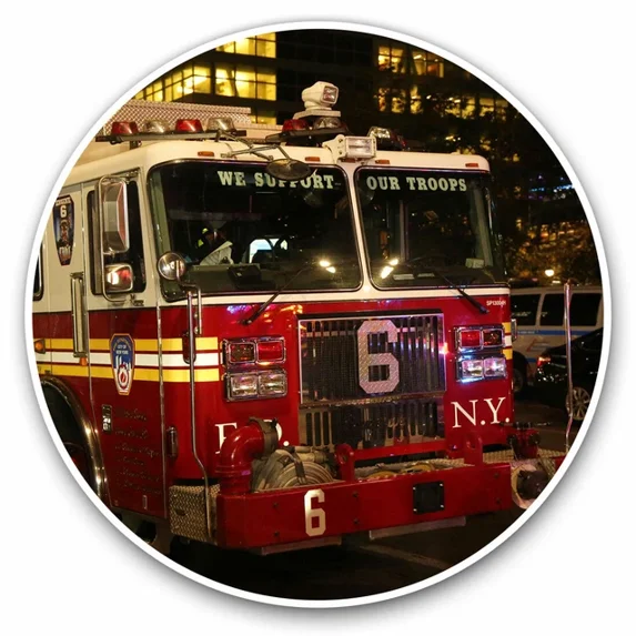 DOPASTICKER New York Fire Engine Usa Cool Gift Decorative Laptop, Phone ...