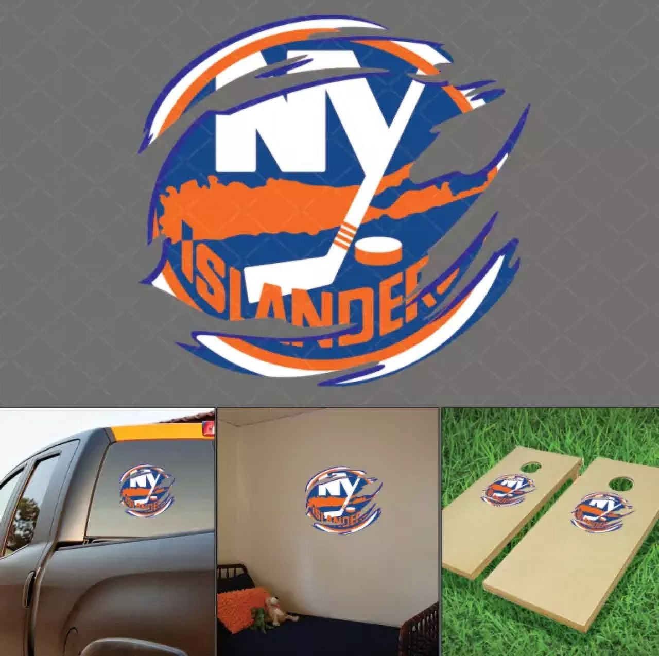 DOPASTICKER New York Islanders Distressed Scratched Decal, Torn Ripped ...