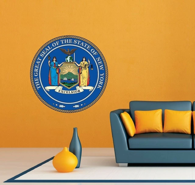 DOPASTICKER New York State Seal Usa Wall Room Garage Decor Sticker ...