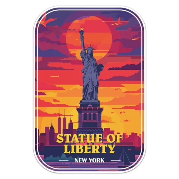 DOPASTICKER New York Statue Of Liberty Sticker Decal Phone Decal Water ...