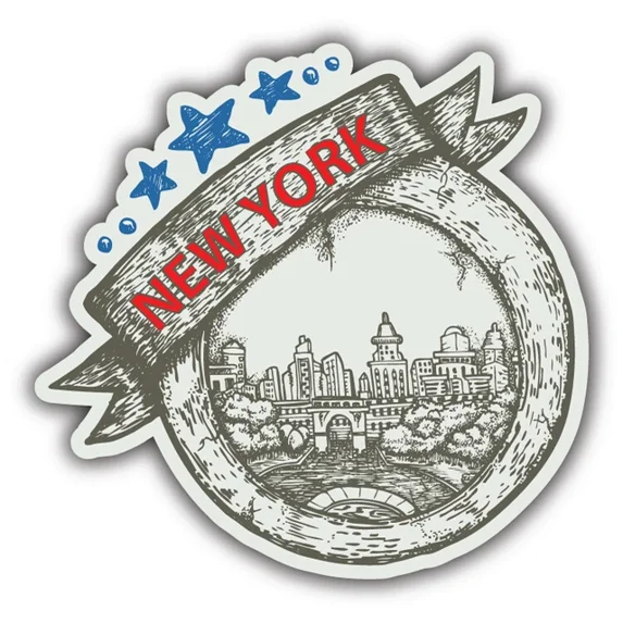DOPASTICKER New York Travel Car Sticker Phone Decal Water Bottle ...