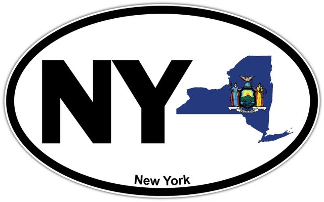 DOPASTICKER New York Us State Usa America Oval Car Window Sticker Decal ...