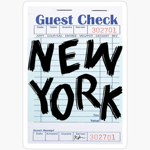 DOPASTICKER New Yorkkkguest Check Sticker Birthday Gifts - Decorative ...