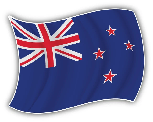 DOPASTICKER New Zealand Waving Flag Sticker Decal Phone Decal Water ...