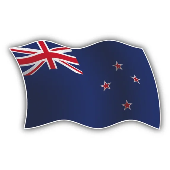 DOPASTICKER New Zealand Wavy Flag Car Sticker Phone Decal Water Bottle ...