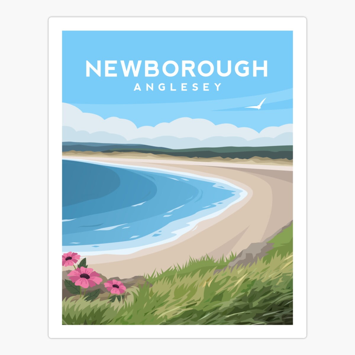 DOPASTICKER Newborough Beach, Anglesey North Wales Sticker, Phone ...