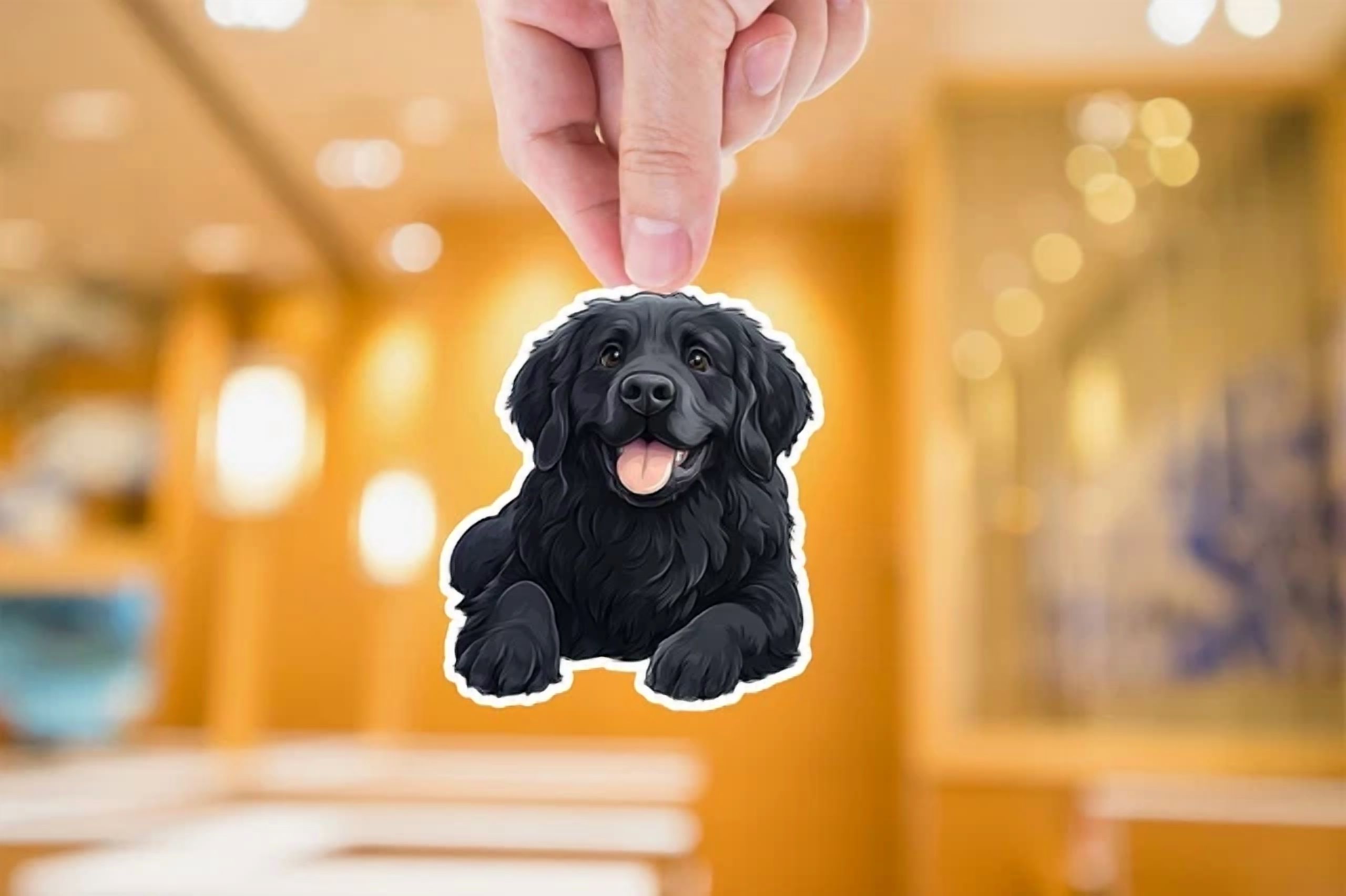 DOPASTICKER Newfoundland Dog Sitting Sticker - Newfoundland Decal For ...