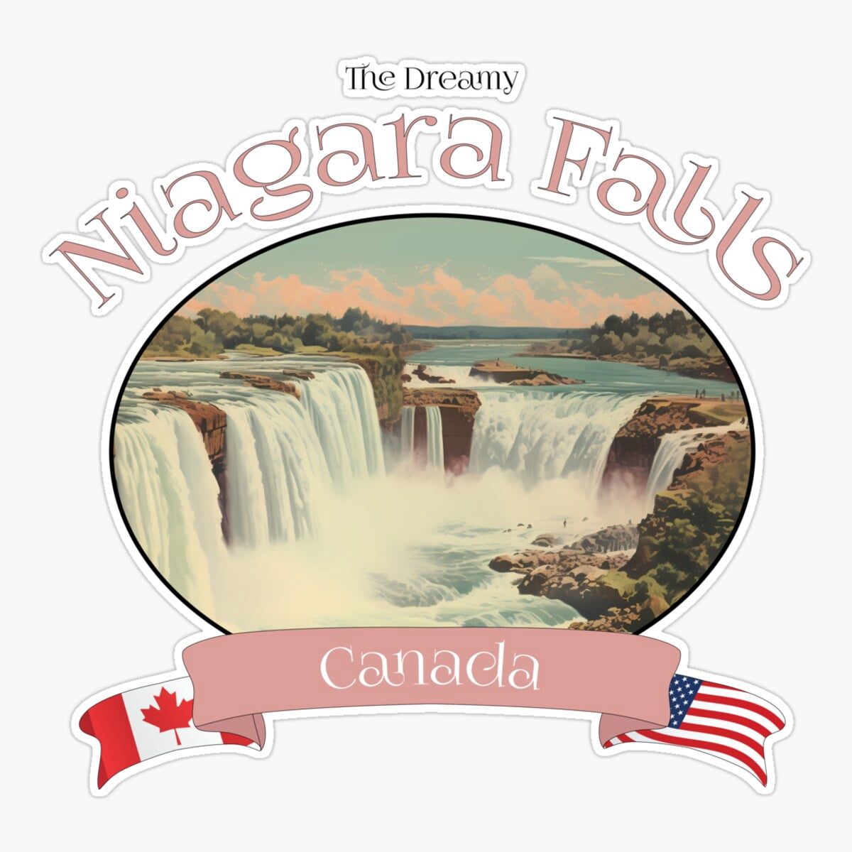 DOPASTICKER Niagara Falls Cana.Da Retro Sticker, Phone Sticker Car ...