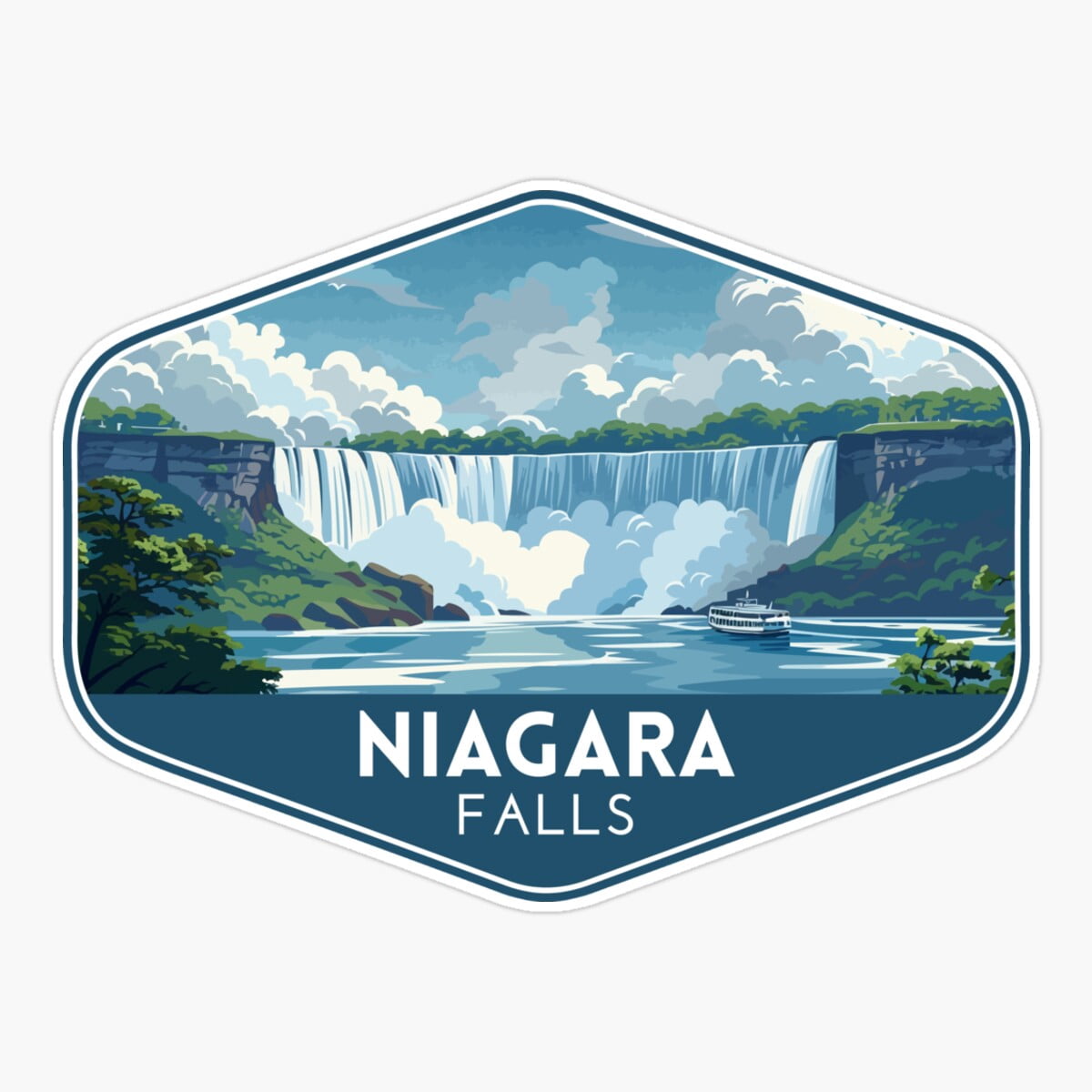 DOPASTICKER Niagara Falls Travel Art Sticker, Phone Sticker Car ...