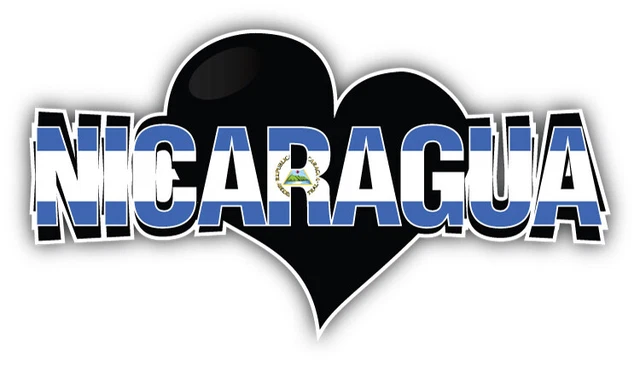 DOPASTICKER Nicaragua Art Heart Flag Travel Car Sticker Phone Decal ...