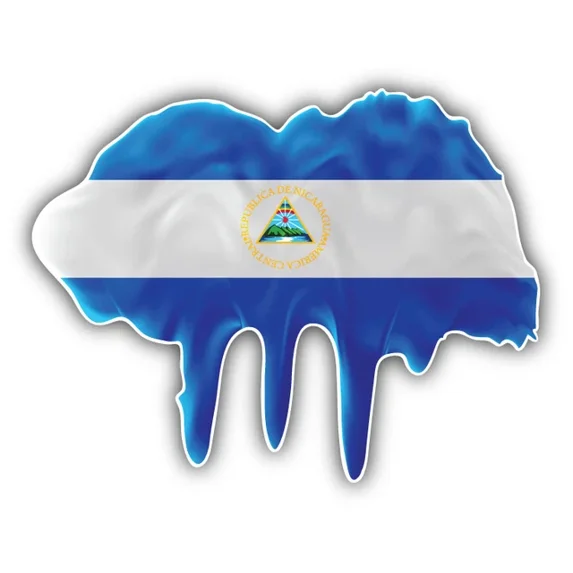 DOPASTICKER Nicaragua Flag Blot Sticker Decal Phone Decal Water Bottle ...