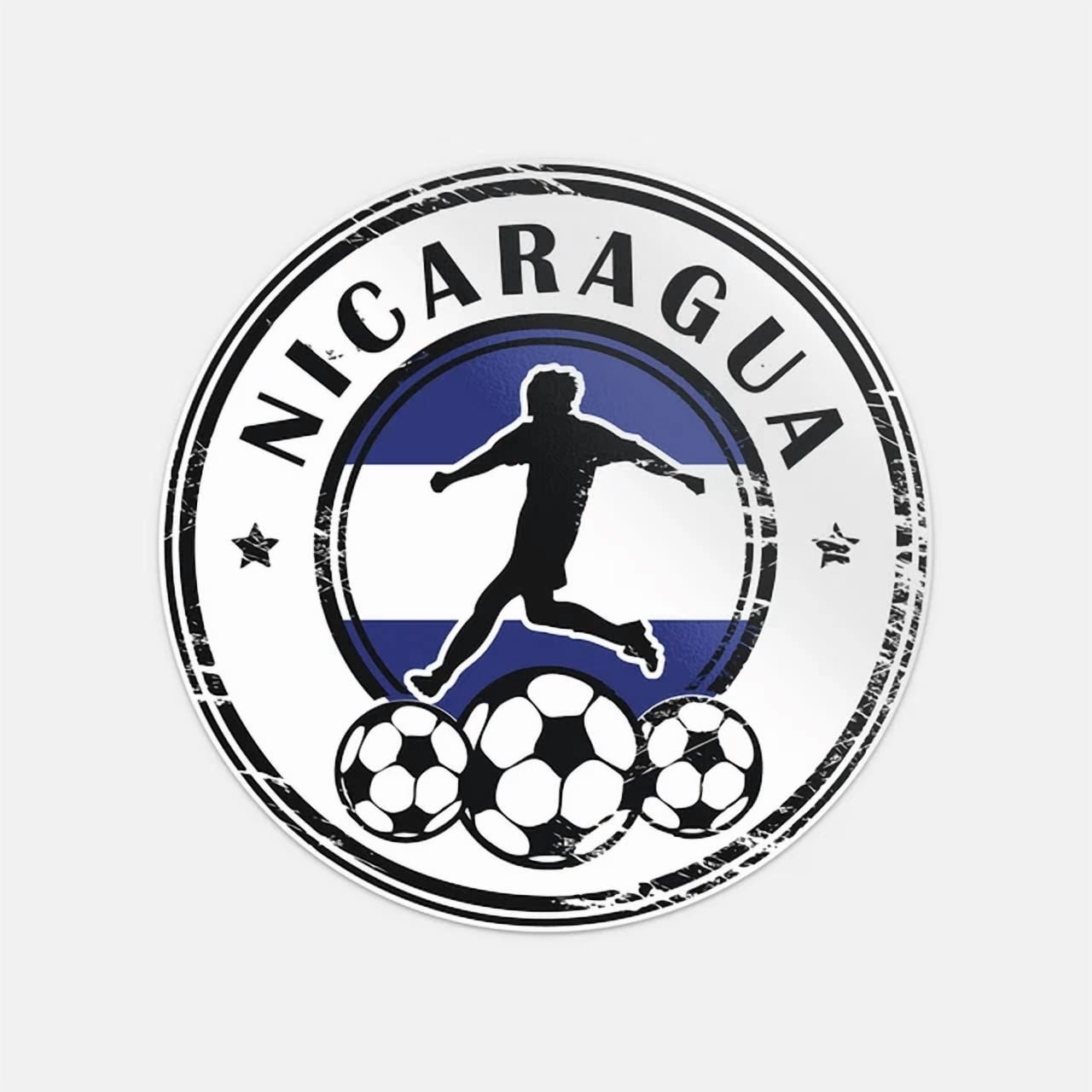 DOPASTICKER Nicaragua Football Player Soccer Sport Grunge Sticker Decal ...