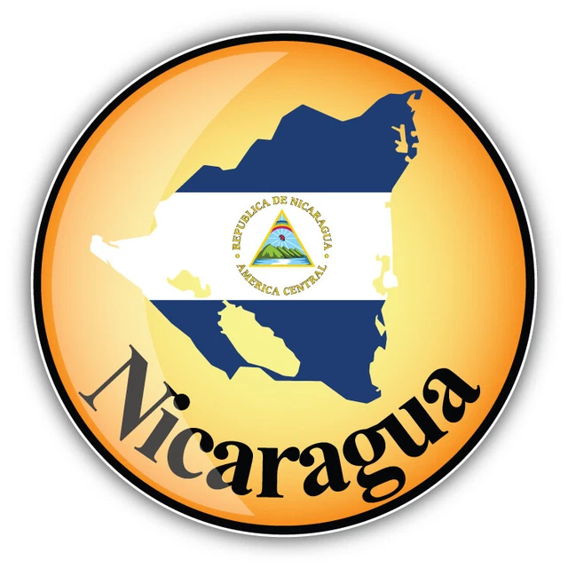 DOPASTICKER Nicaragua Map Flag Label Car Sticker Phone Decal Water ...