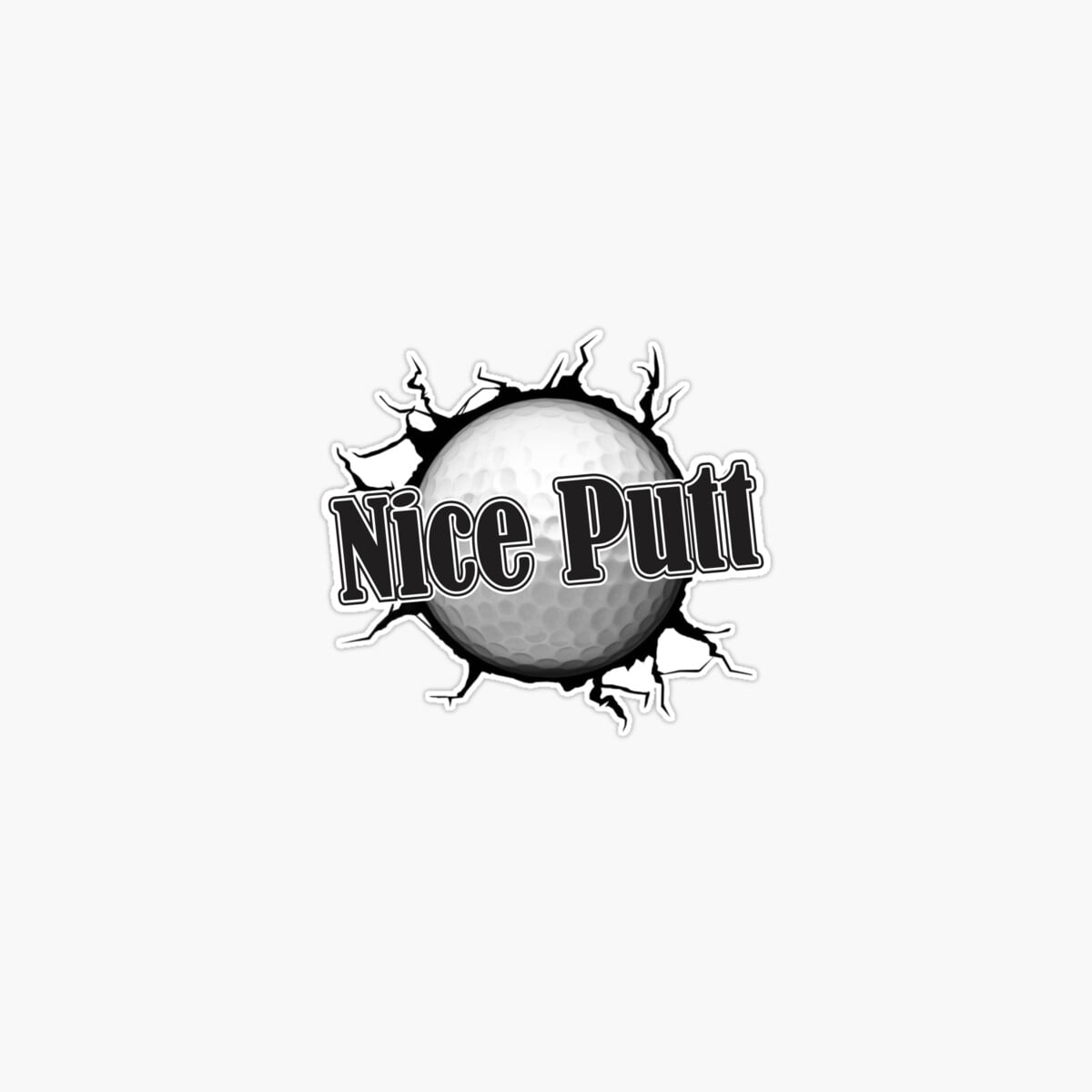 DOPASTICKER Nice Putt (Black) Sticker, Phone Sticker Water Bottle ...