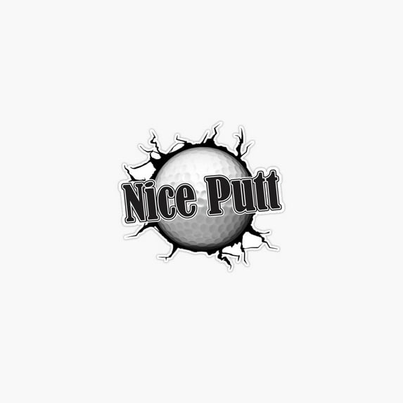 DOPASTICKER Nice Putt (Black) Sticker, Phone Sticker Water Bottle ...