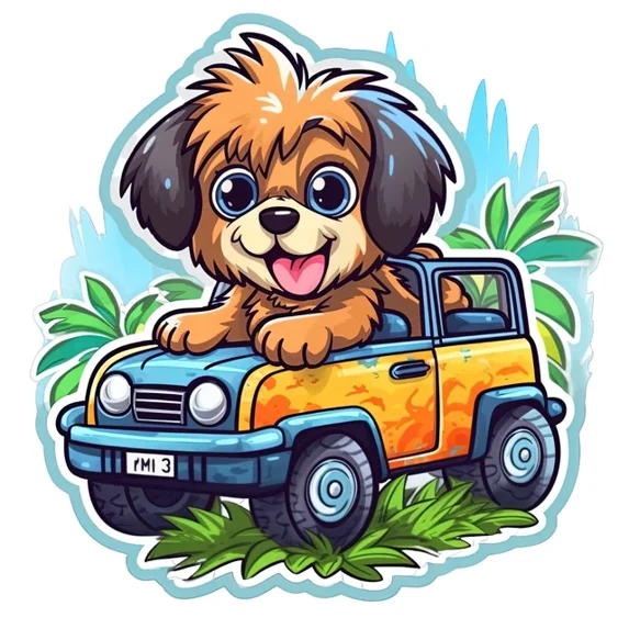 DOPASTICKER Niedlicher Hunde Auto Aufkleber Hunde Sticker Phone Sticker ...