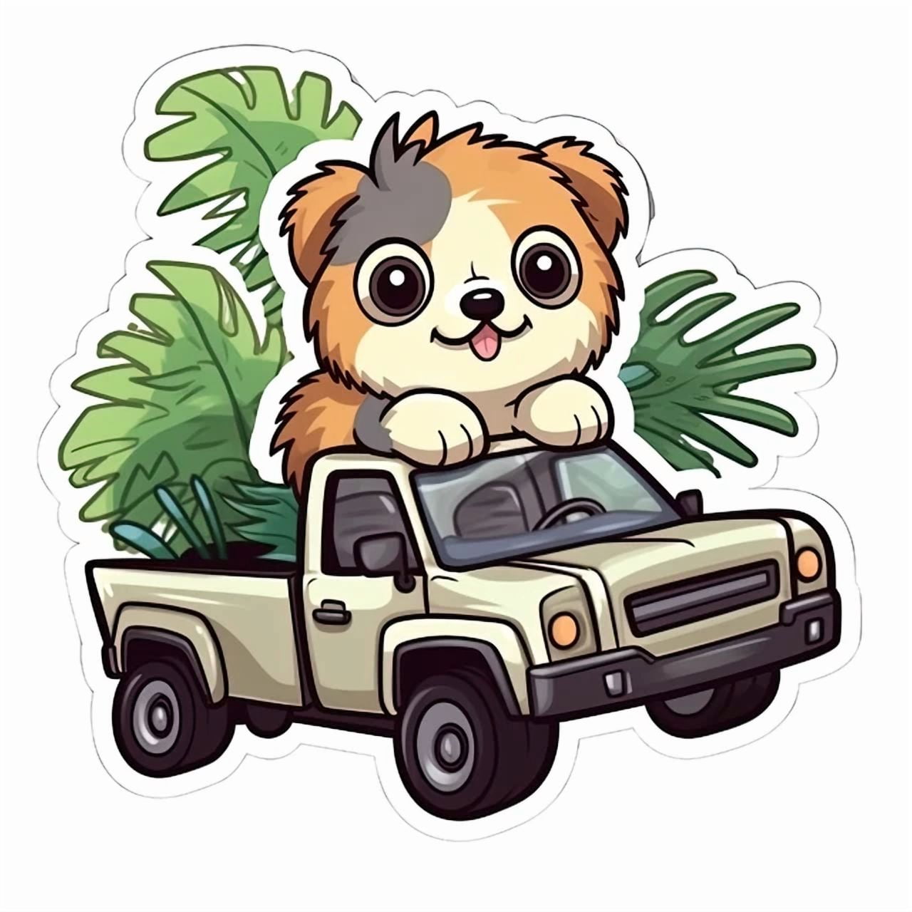 DOPASTICKER Niedlicher Hunde Auto Aufkleber Hunde Sticker Phone Sticker ...