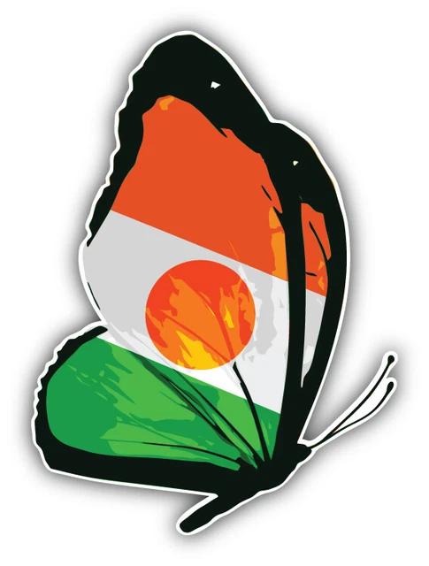 DOPASTICKER Niger Butterfly Flag Car Sticker Phone Decal Water Bottle ...