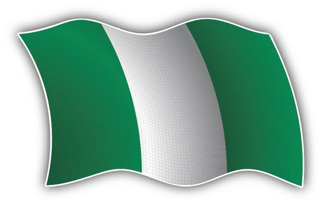 DOPASTICKER Nigeria Wavy Flag Car Sticker Phone Decal Water Bottle ...