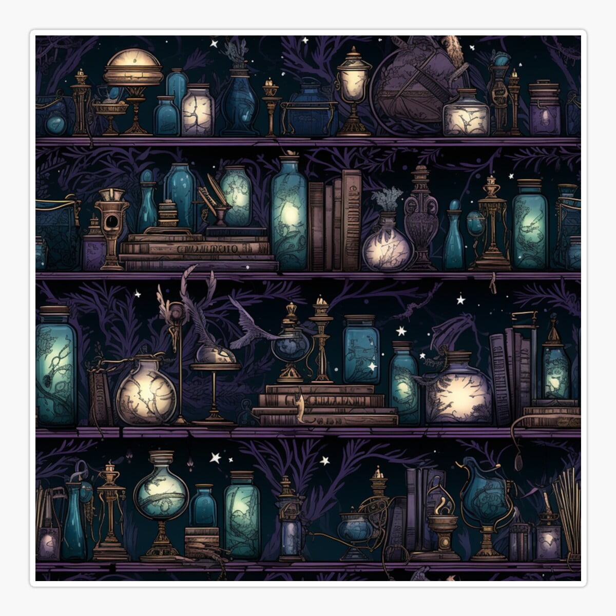 DOPASTICKER Night - Dark Academia Magic Shop Sticker, Phone Sticker Car ...