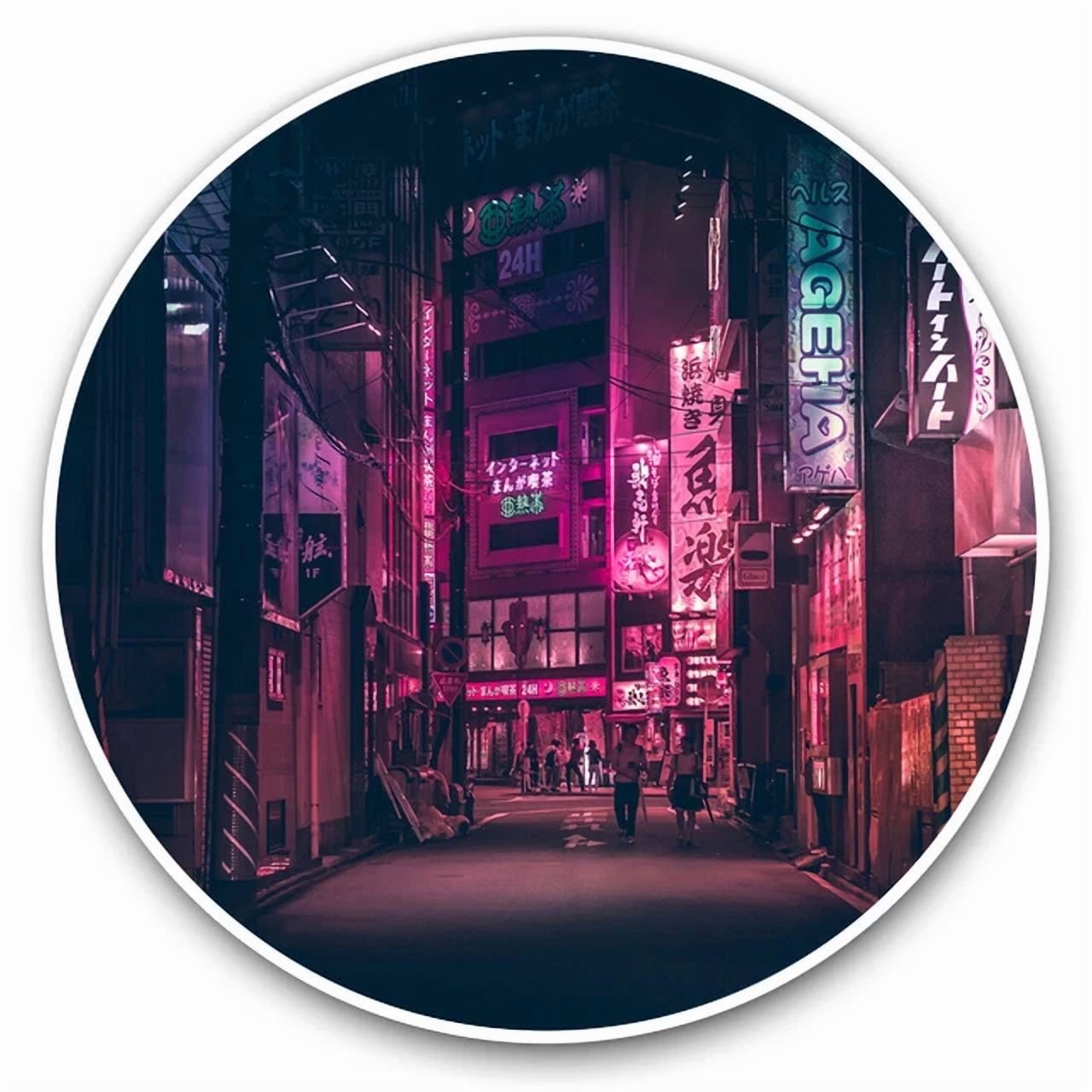 DOPASTICKER Night Street Japan Japanese Culture Cool Gift Decorative ...