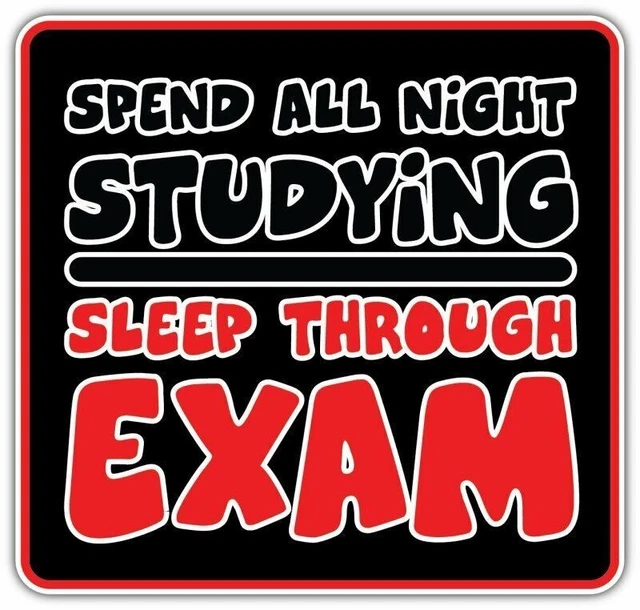 DOPASTICKER Night Studying Sleep Through Exam Student Sticker Decal ...