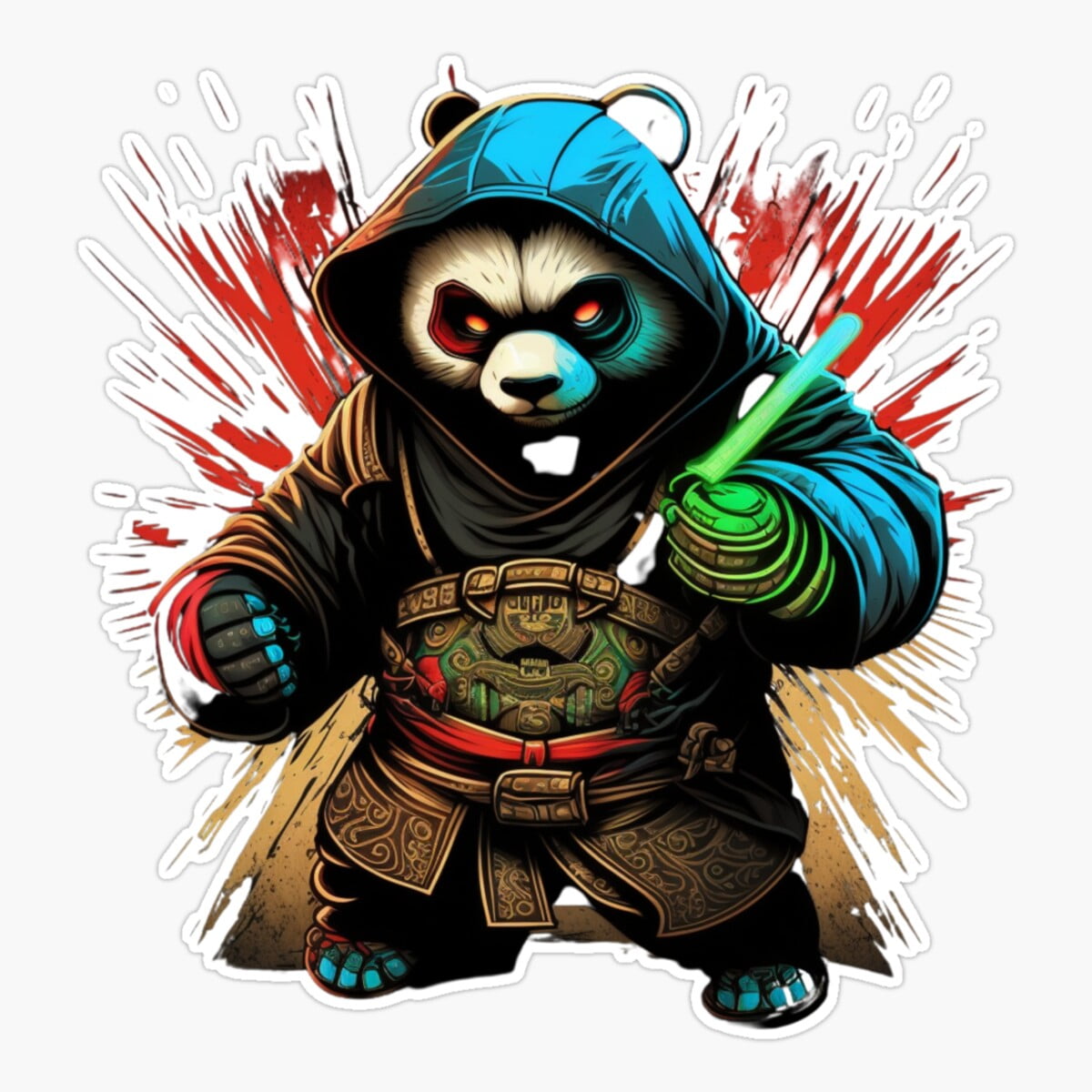 DOPASTICKER Ninja Panda - Playful And Martial Arts-Inspired Sticker ...