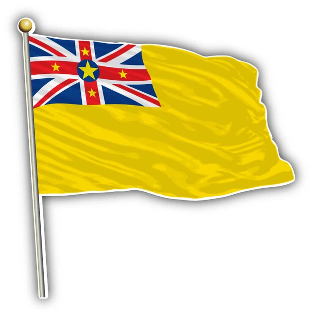 DOPASTICKER Niue Waving Flag Car Sticker Phone Decal Water Bottle ...