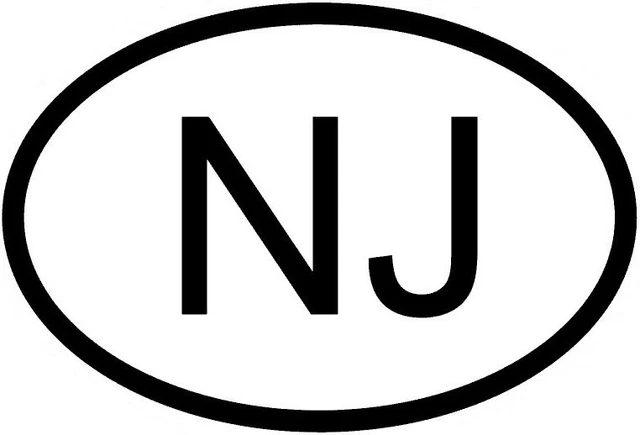DOPASTICKER Nj New Jersey Country Code Oval Laptop Sticker Window ...