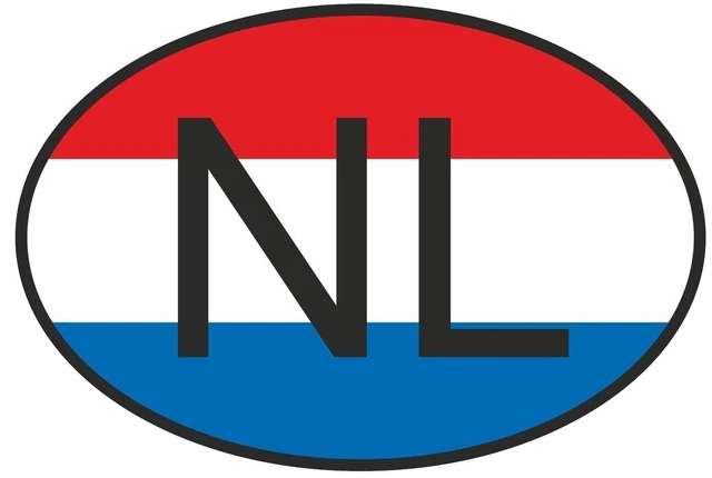 DOPASTICKER Nl Netherlands Country Code Oval With Netherlands Flag ...