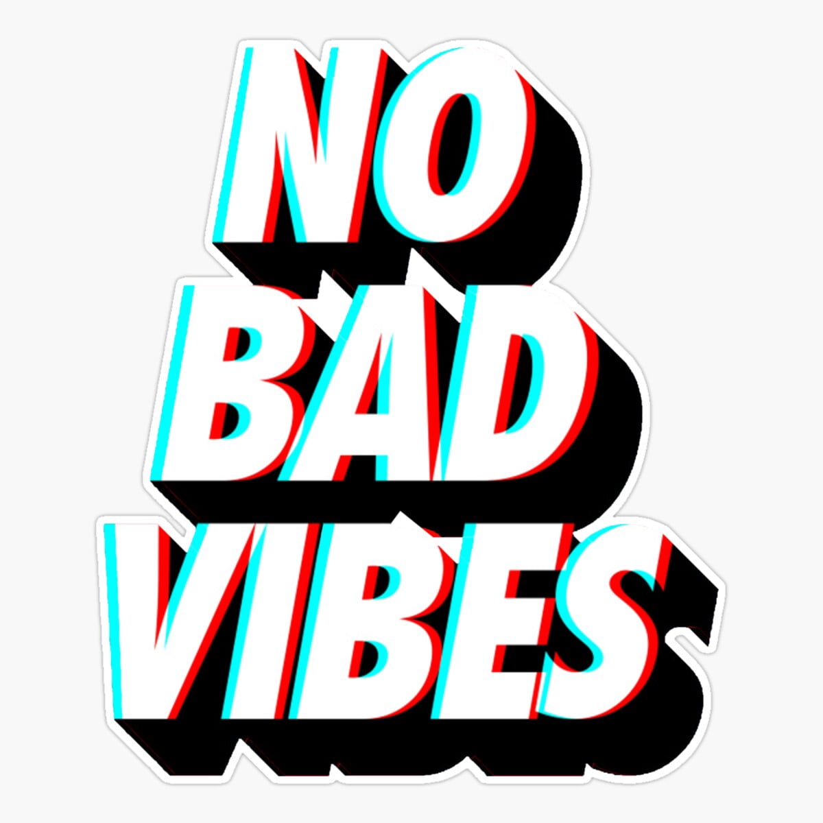 DOPASTICKER No Bad Vibes Sticker, Phone Sticker Water Bottle Sticker ...
