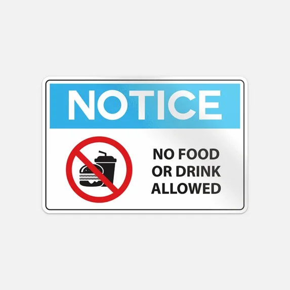 DOPASTICKER No Food Or Drink Allowed Notice Sticker Phone Decal Water ...