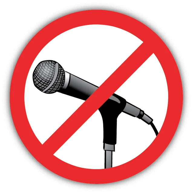 DOPASTICKER No Microphone Ban Stop Sticker Decal Phone Decal Water ...