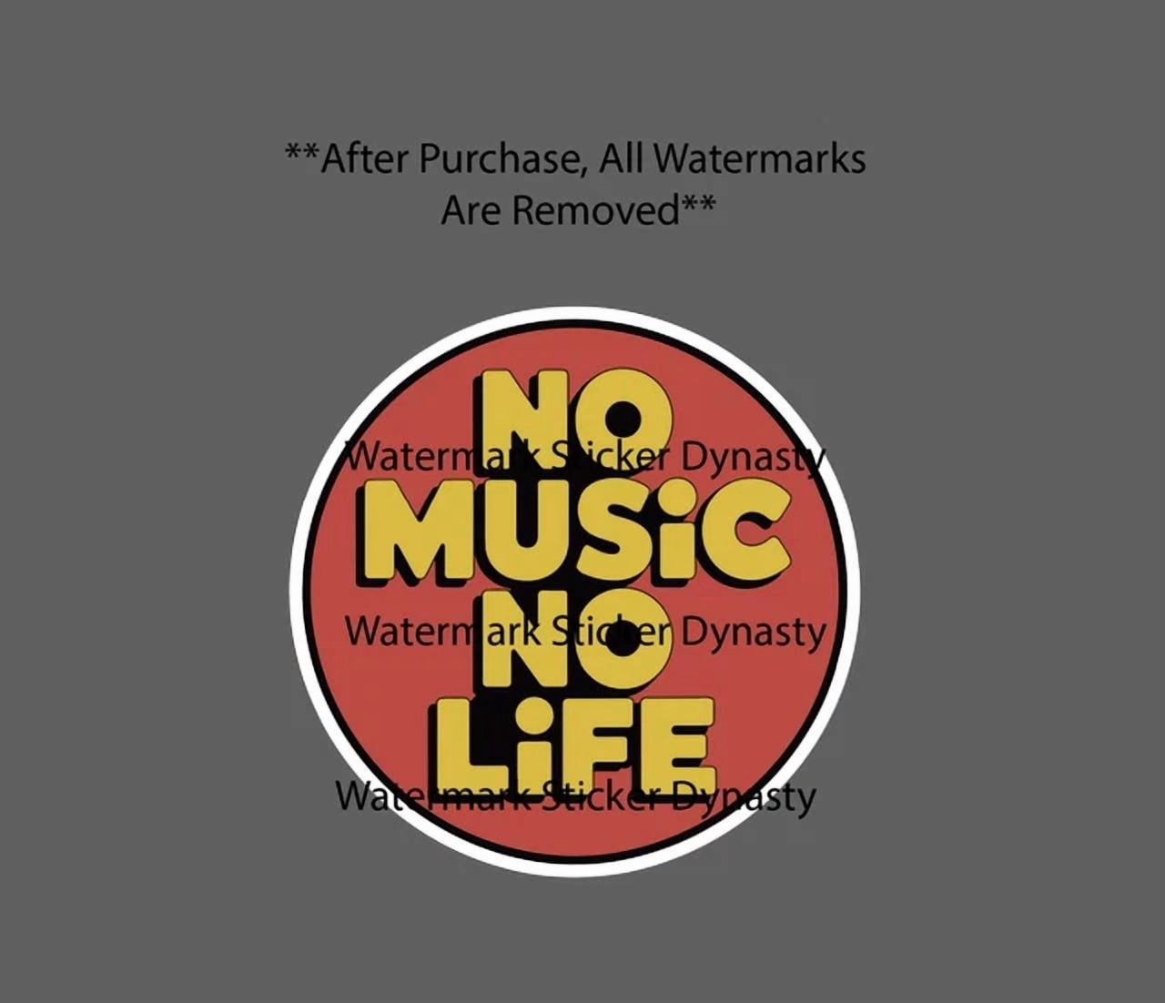 DOPASTICKER No Music No Life Sticker Instrument Band Quote Song Sticker ...
