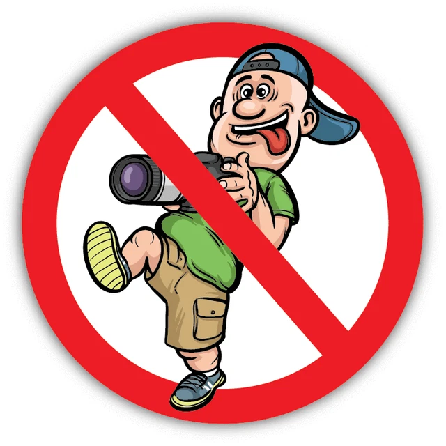 DOPASTICKER No Photo Area Cartoon Ban Stop Sticker Decal Phone Decal ...