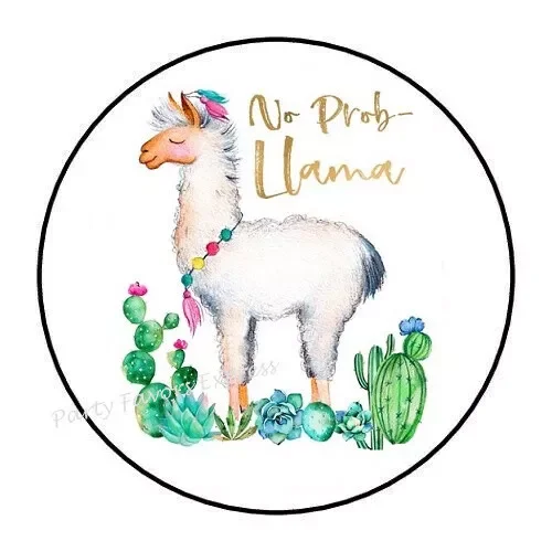 DOPASTICKER No Prob Llama Favors Stickers Phone Decal Water Bottle ...