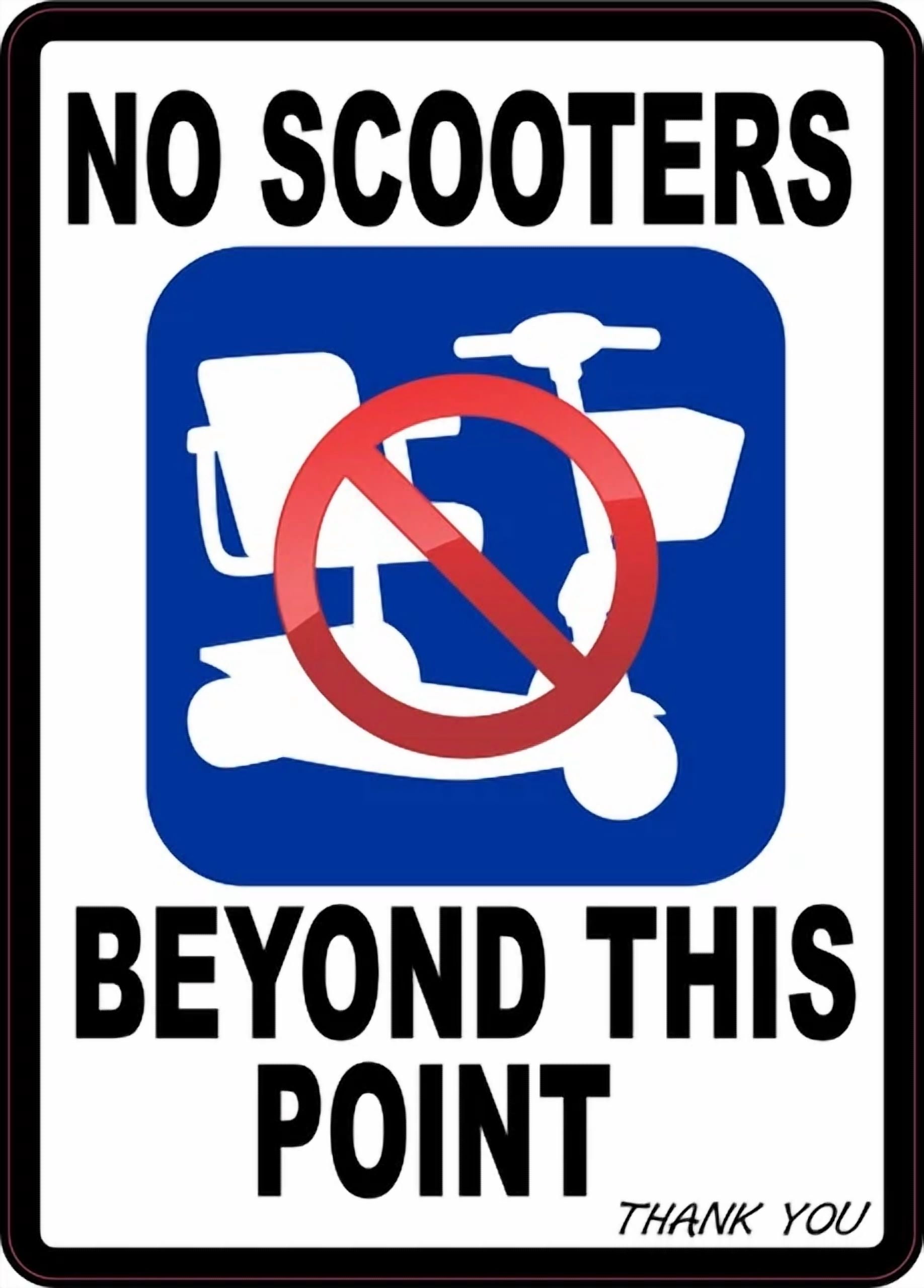 DOPASTICKER No Scooters Beyond This Point Sticker Phone Sticker, Latop ...