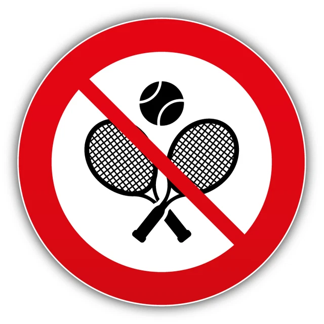 DOPASTICKER No Tennis Ban Stop Sticker Decal Phone Decal Water Bottle ...