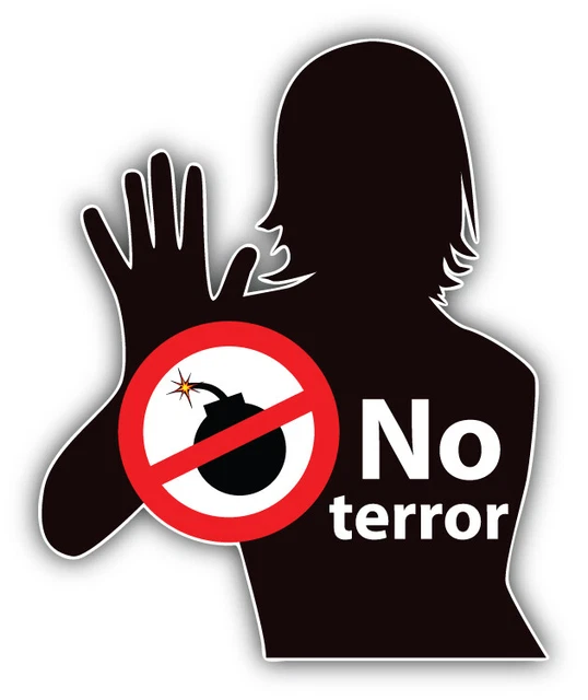 DOPASTICKER No Terror Ban Stop Sign Girl Silhouette Sticker Decal Phone ...