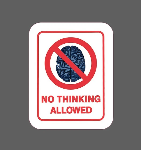 DOPASTICKER No Thinking Allowed Sticker Brain Gift Sticker Phone ...