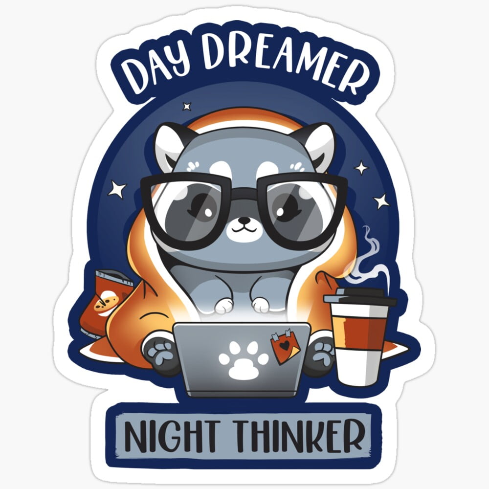 DOPASTICKER Nocturnal Personality - Cute Nerdy Animal Sticker Phone ...