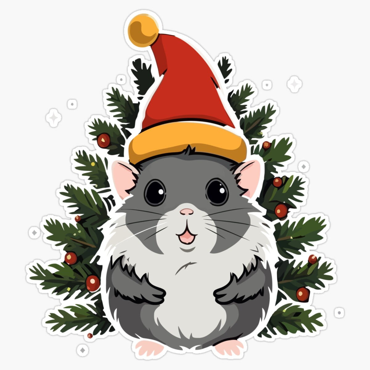 DOPASTICKER Noel Hamster Sticker, Phone Sticker Car Stickers, Birthday ...