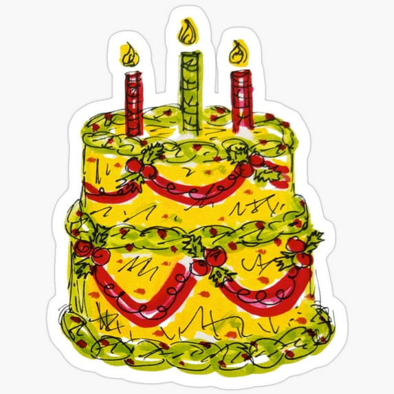 DOPASTICKER Noel Holly Cake Sticker Phone Sticker, Latop Sticker, Lover ...