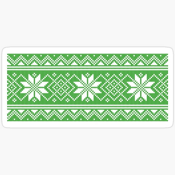 DOPASTICKER Noel Sweater Pattern Green Sticker Phone Sticker, Latop ...