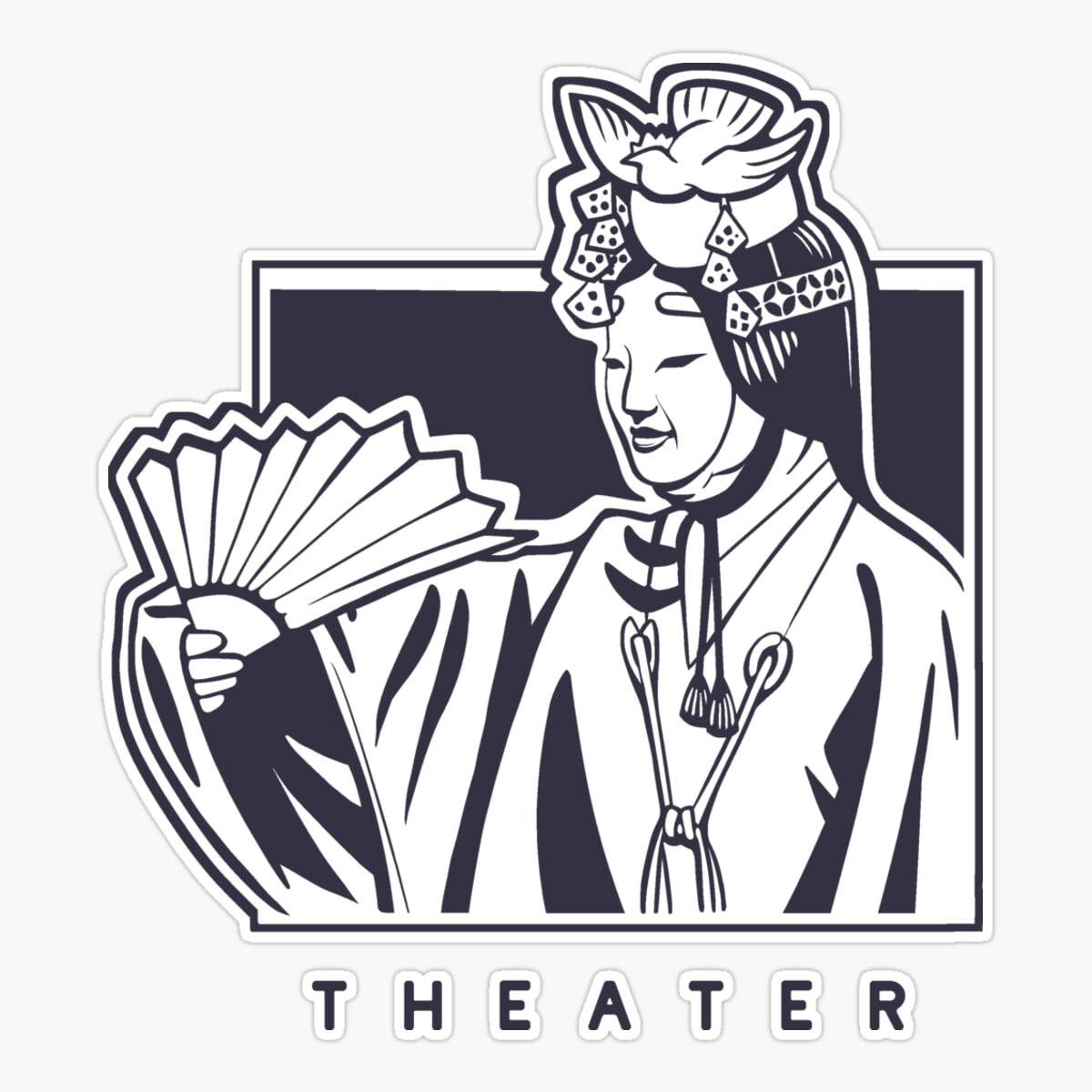 DOPASTICKER Noh Theater, Onnamen. Japanese Traditional Culture And Art ...